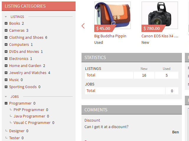 Category Tree plugin for classified ads script